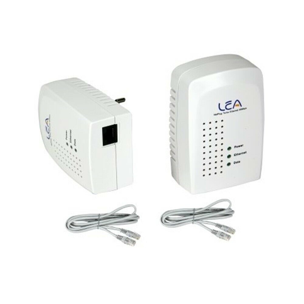 2 x Lea NeTPlug85 Euro Turbo Powerline Adapter 85Mbps network adapter ...