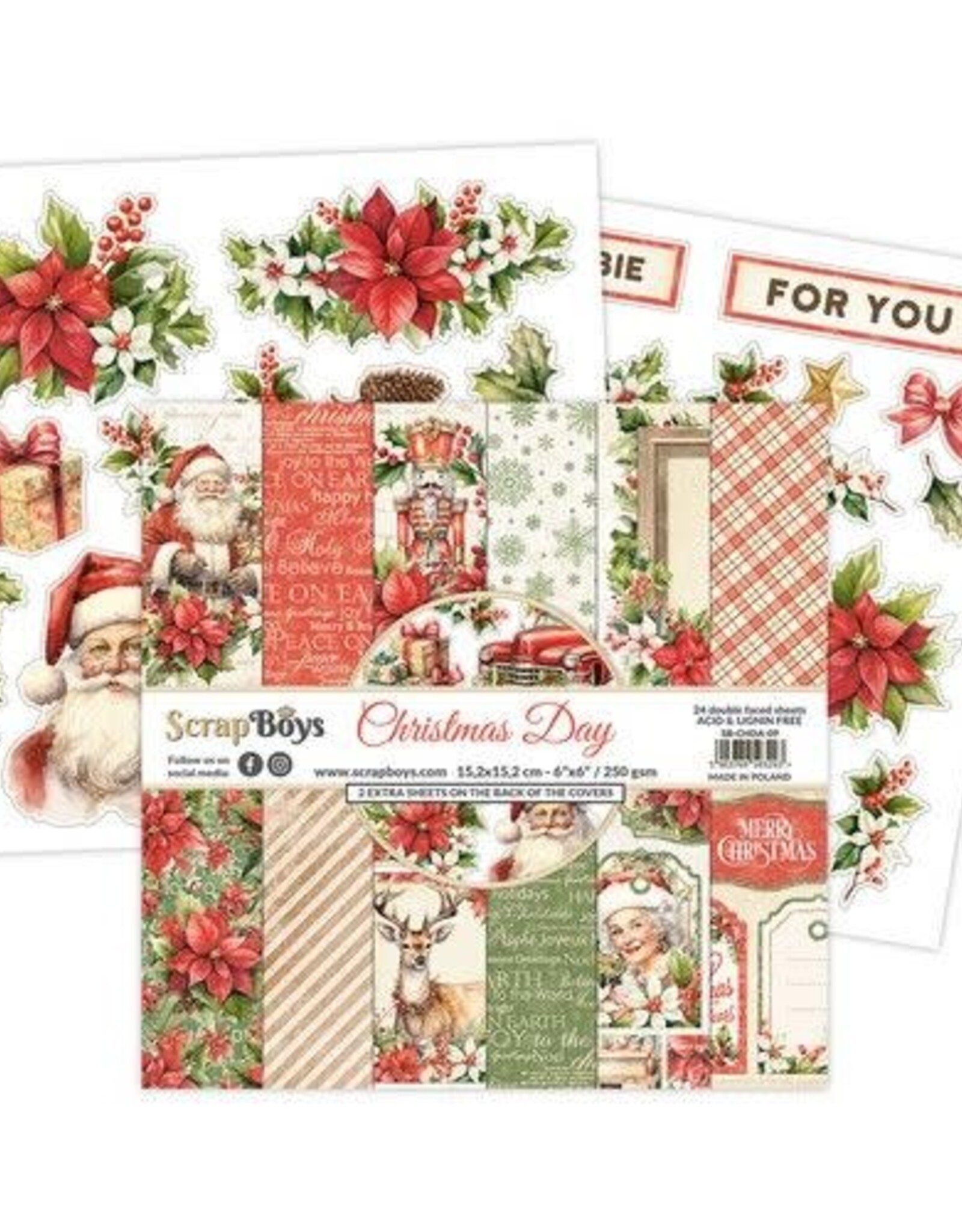 ScrapBoys Christmas Day paperpad 24 vl+cut out elements-DZ CHDA-09 ...