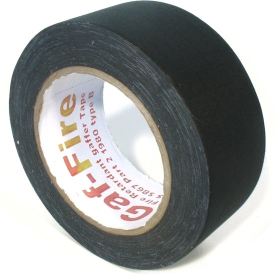 Gaf-Fire fire-retardant gaffa tape 48mm x 25m black - Tape-Deal.com