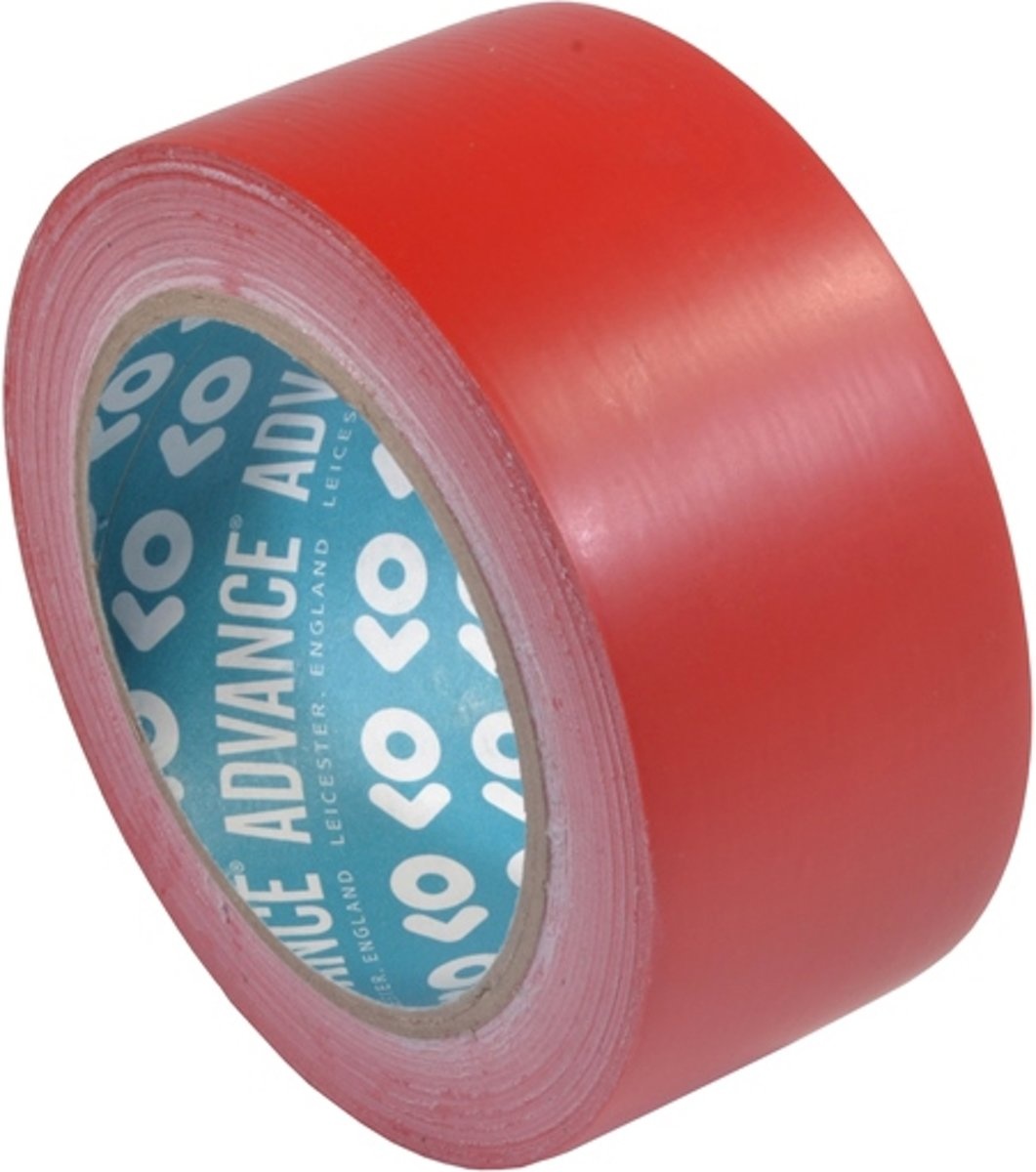 Advance AT8 PVC Markering tape 50mm x 33m Rood - Tape-Deal.com