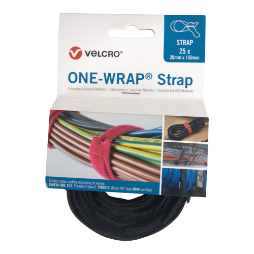 Velcro® One-Wrap® Velcro Câble Binder 20mm x 330mm Noir - Tape-Deal.com