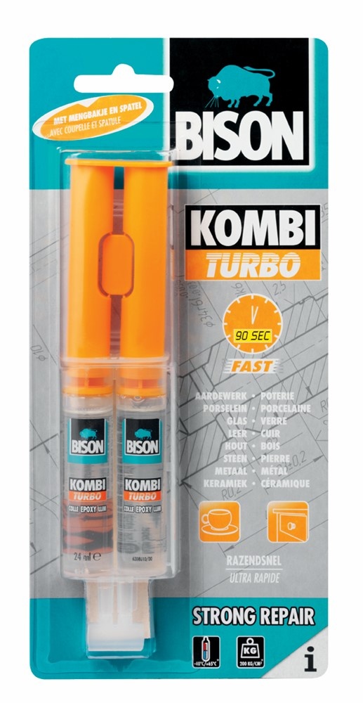 Bison Kombi Turbo Two-component Epoxy Glue 24ml - Tape-Deal.com