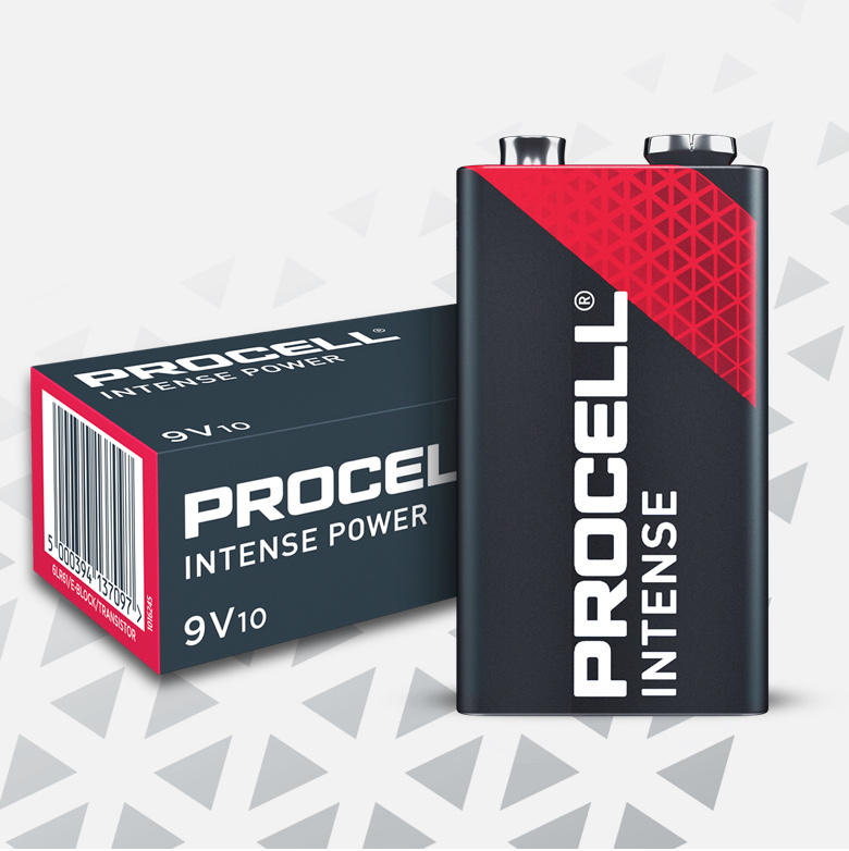 Procell Intense Power 9V Block battery (10 pcs) - Tape-Deal.com