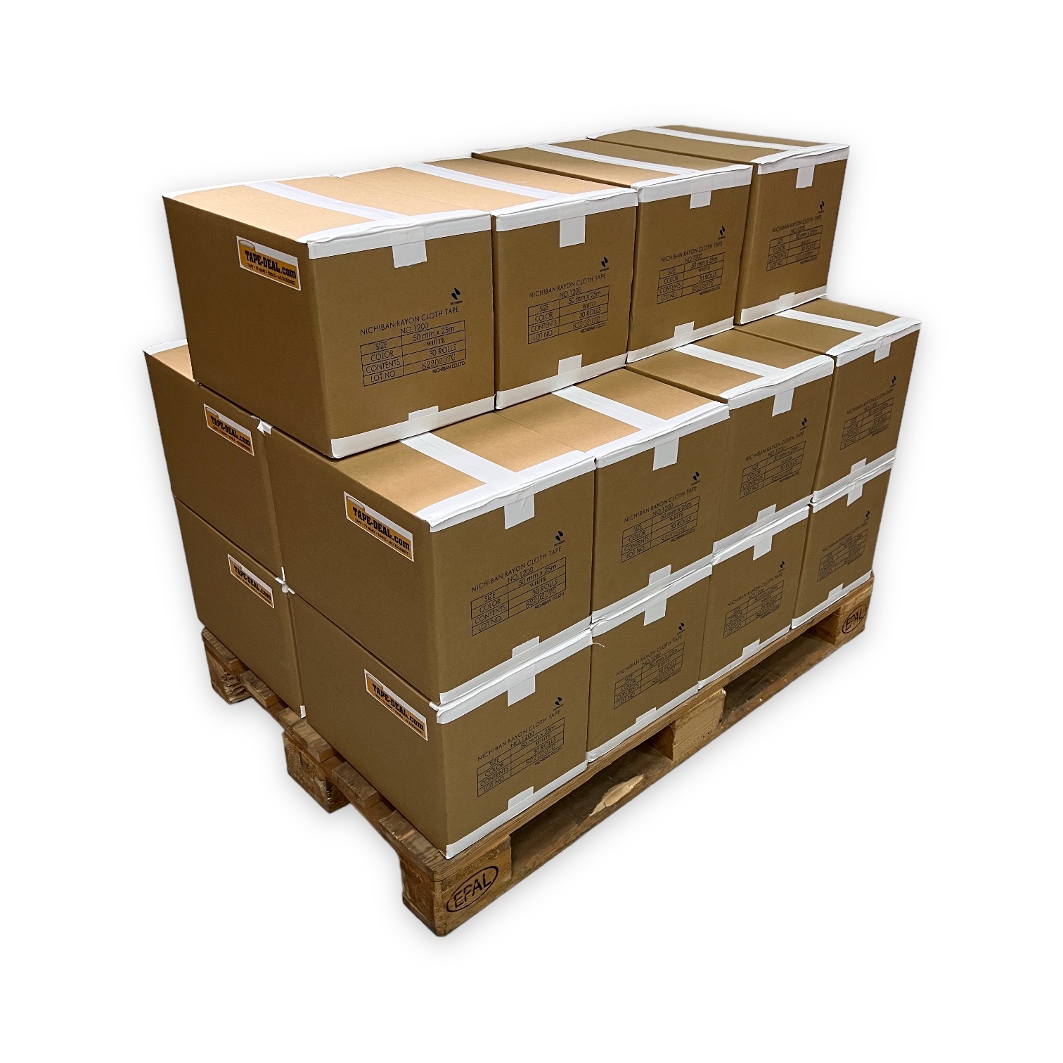 Nichiban Gaffa Tape 50mm x 25m White (Pallet 600 Roll) - Tape-Deal.com