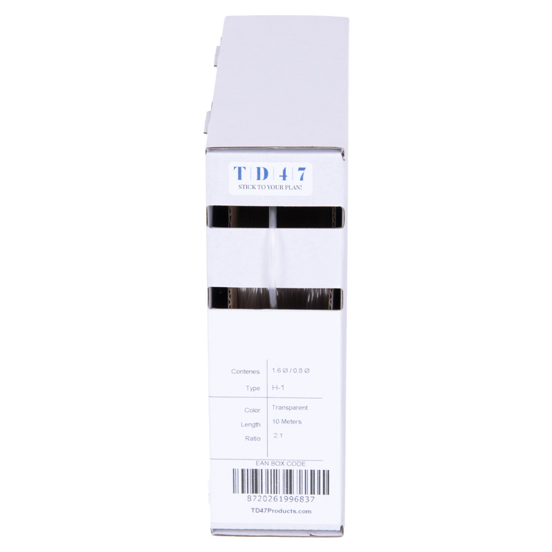 TD47 Schrumpfschlauchbox H-1 1.6Ø / 0.8Ø 10m - Transparent - Tape-Deal.com