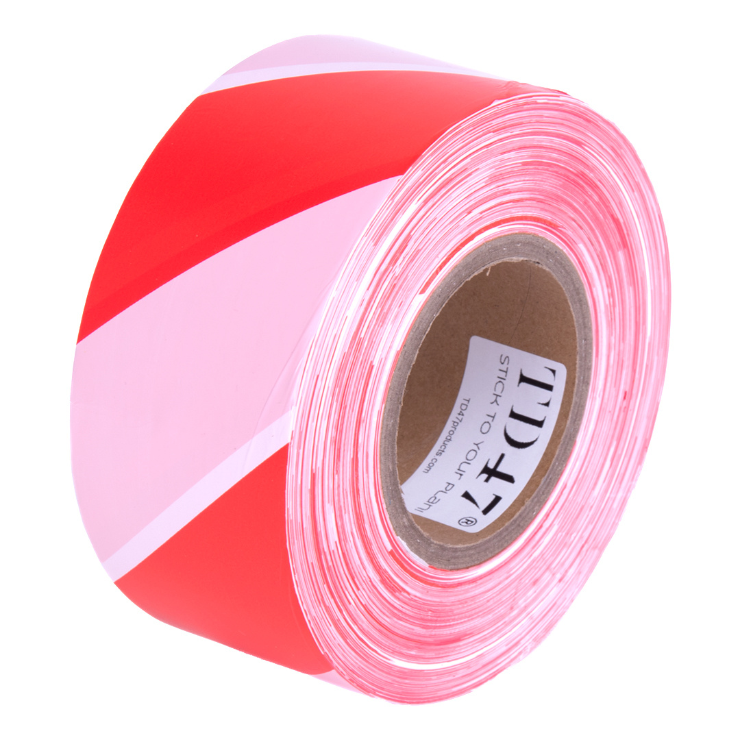 TD47 Barrier tape Red/White 70mm x 500m - Tape-Deal.com