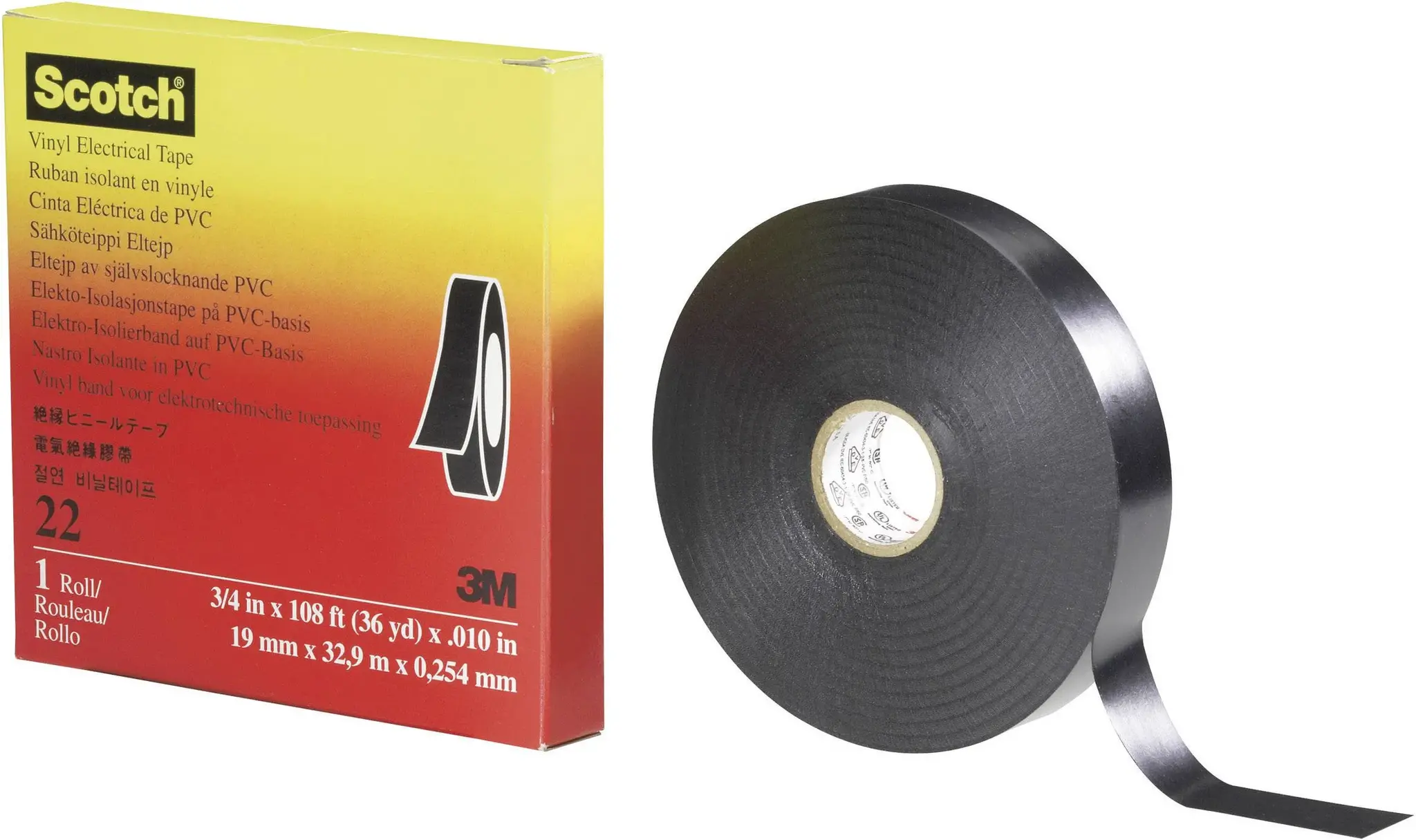 3M Scotch TAPE 22 Heavy 19mm x 33m Black - Tape-Deal.com