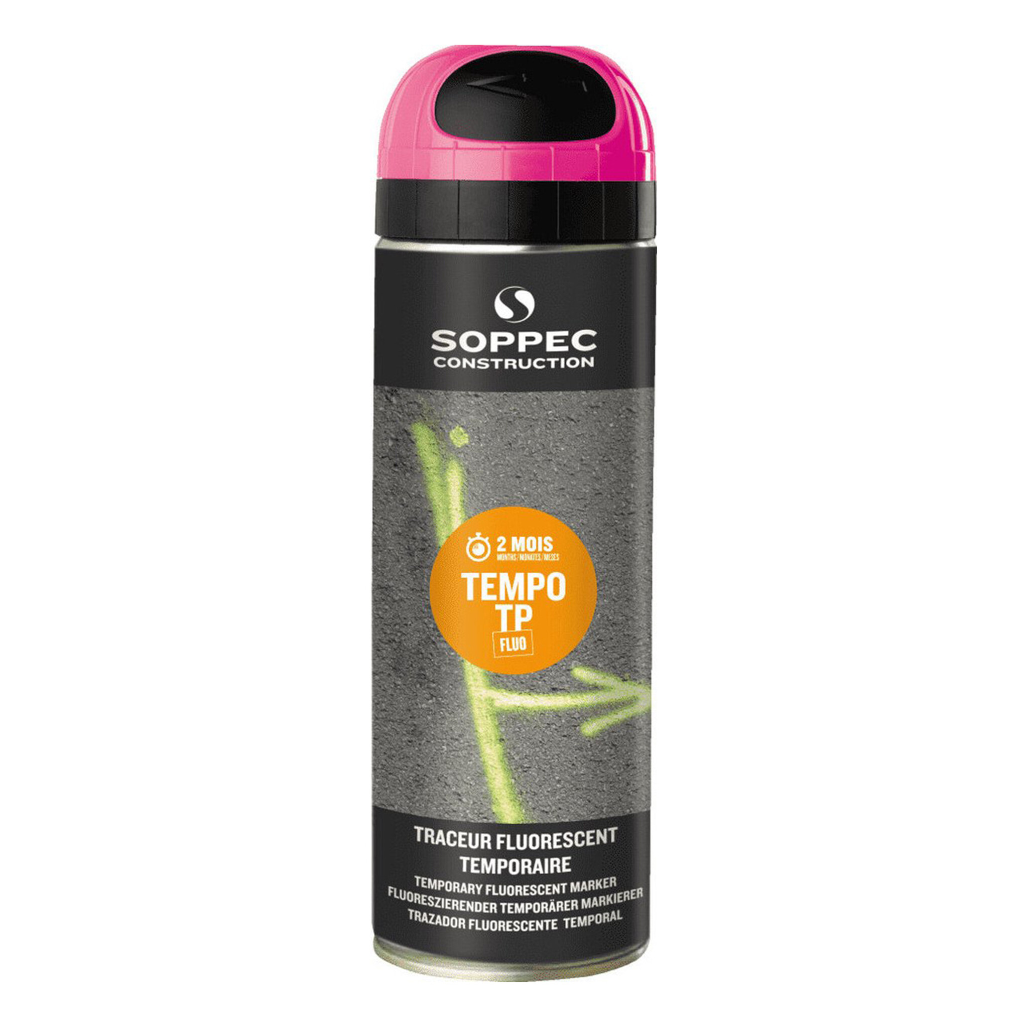 SOPPEC Tempo TP Temporary Marking Spray Fluorescent Pink - Tape-Deal.com