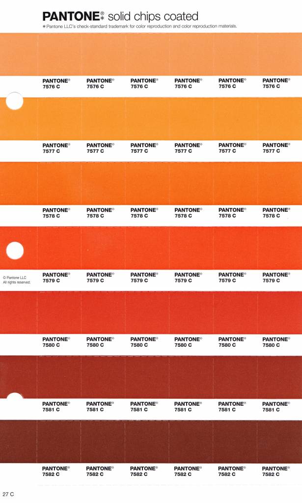 Pantone PMS Solid Chips vervangingspagina op coated papier 27C ...
