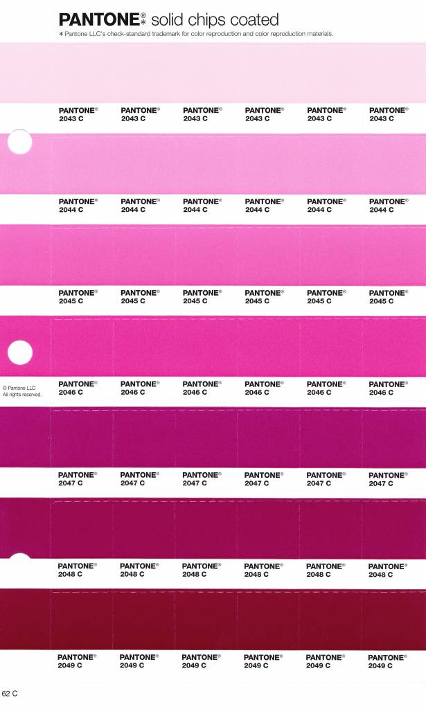 Pantone PMS Solid Chips vervangingspagina op coated papier 62C ...