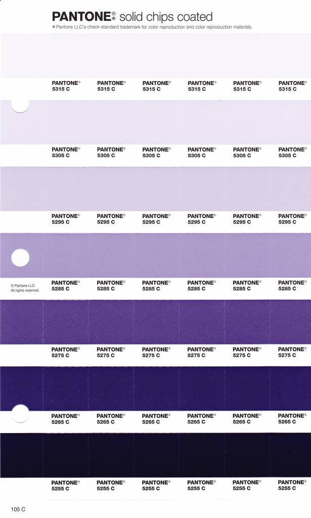 Pantone PMS Solid Chips vervangingspagina op coated papier 105C ...