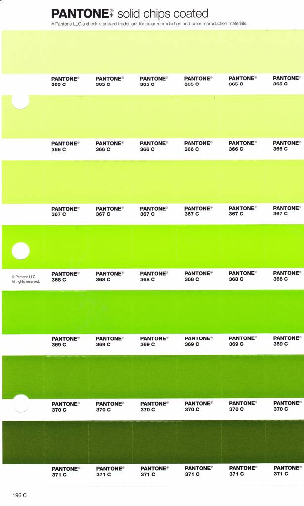 Pantone PMS Solid Chips vervangingspagina op coated papier 196C ...