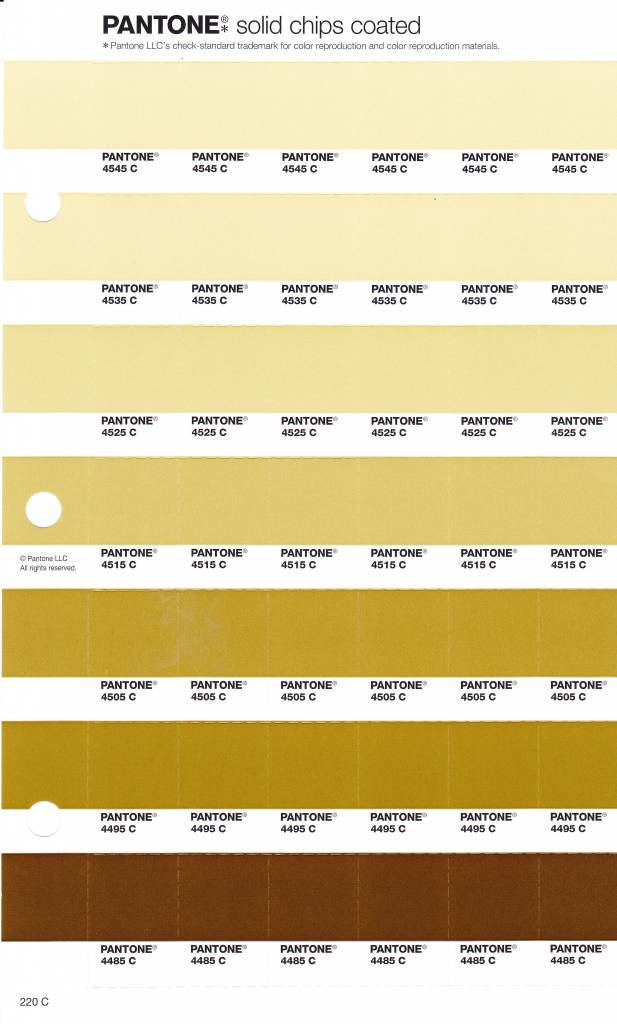 Pantone PMS Solid Chips vervangingspagina op coated papier 220C ...