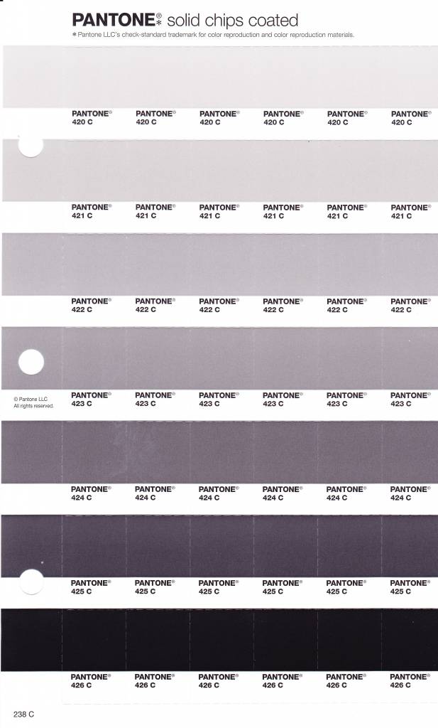 Pantone PMS Solid Chips vervangingspagina op coated papier 238C ...