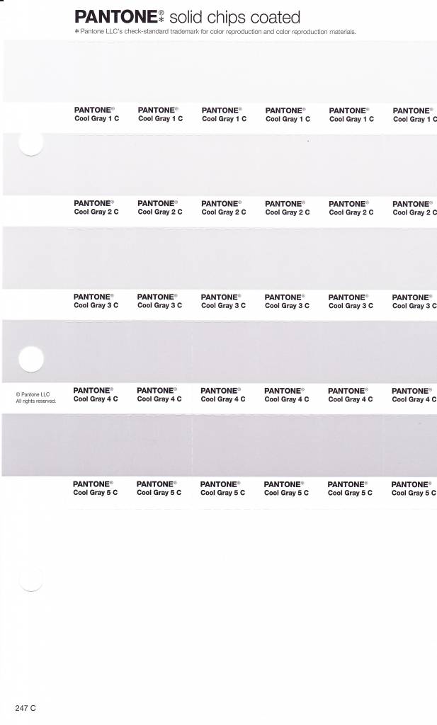 Pantone PMS Solid Chips vervangingspagina op coated papier 247C ...