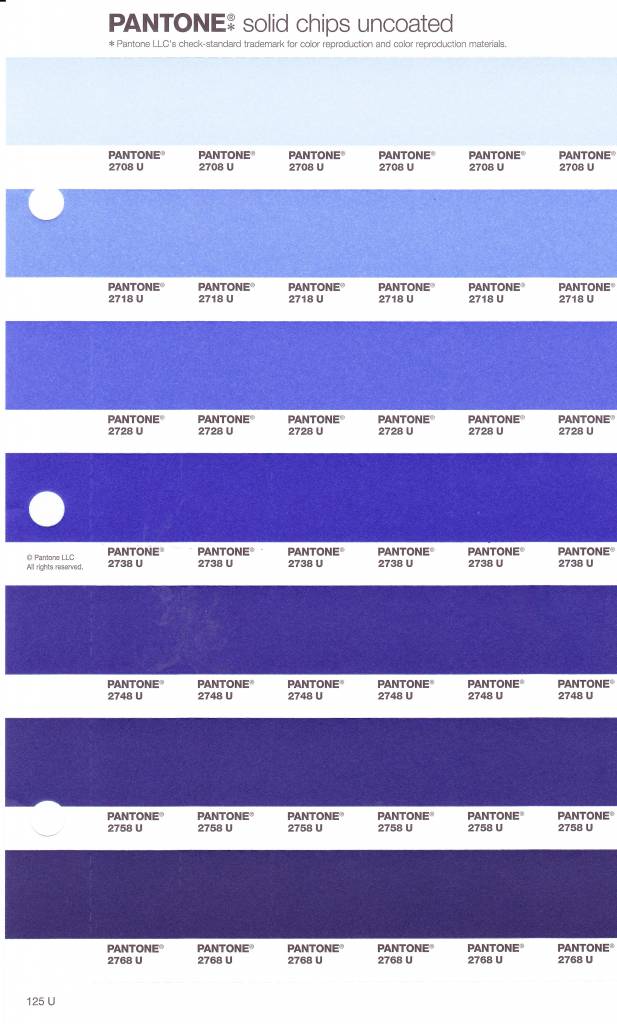 Pantone PMS Solid Chips vervangingspagina op uncoated papier 125U ...