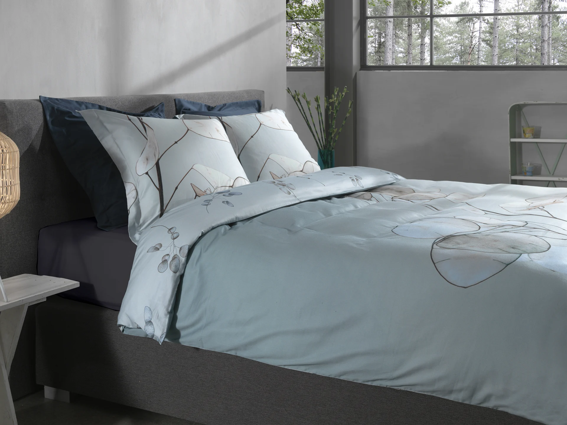 Dekbedovertrek Katoen Satijn Heckett Lane Frosti (Blue) - Textielwereld