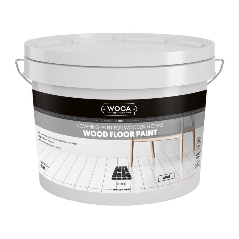 Woca Floor paint / Floorpaint content 2.5 Ltr WHITE | Parket&meer.nl