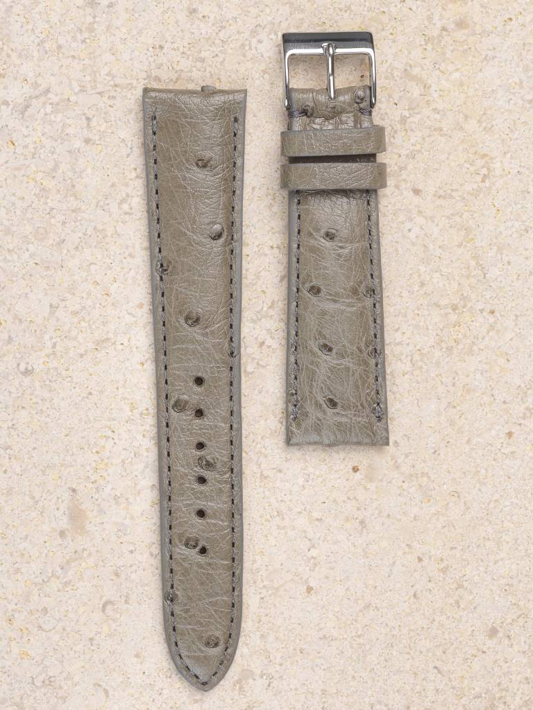 Grey taupe ostrich watch strap - WRIST ICONS
