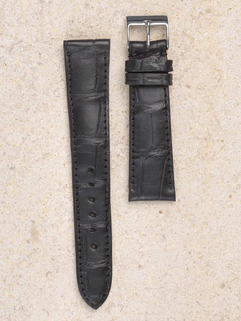 Rich Black Alligator watch strap - WRIST ICONS