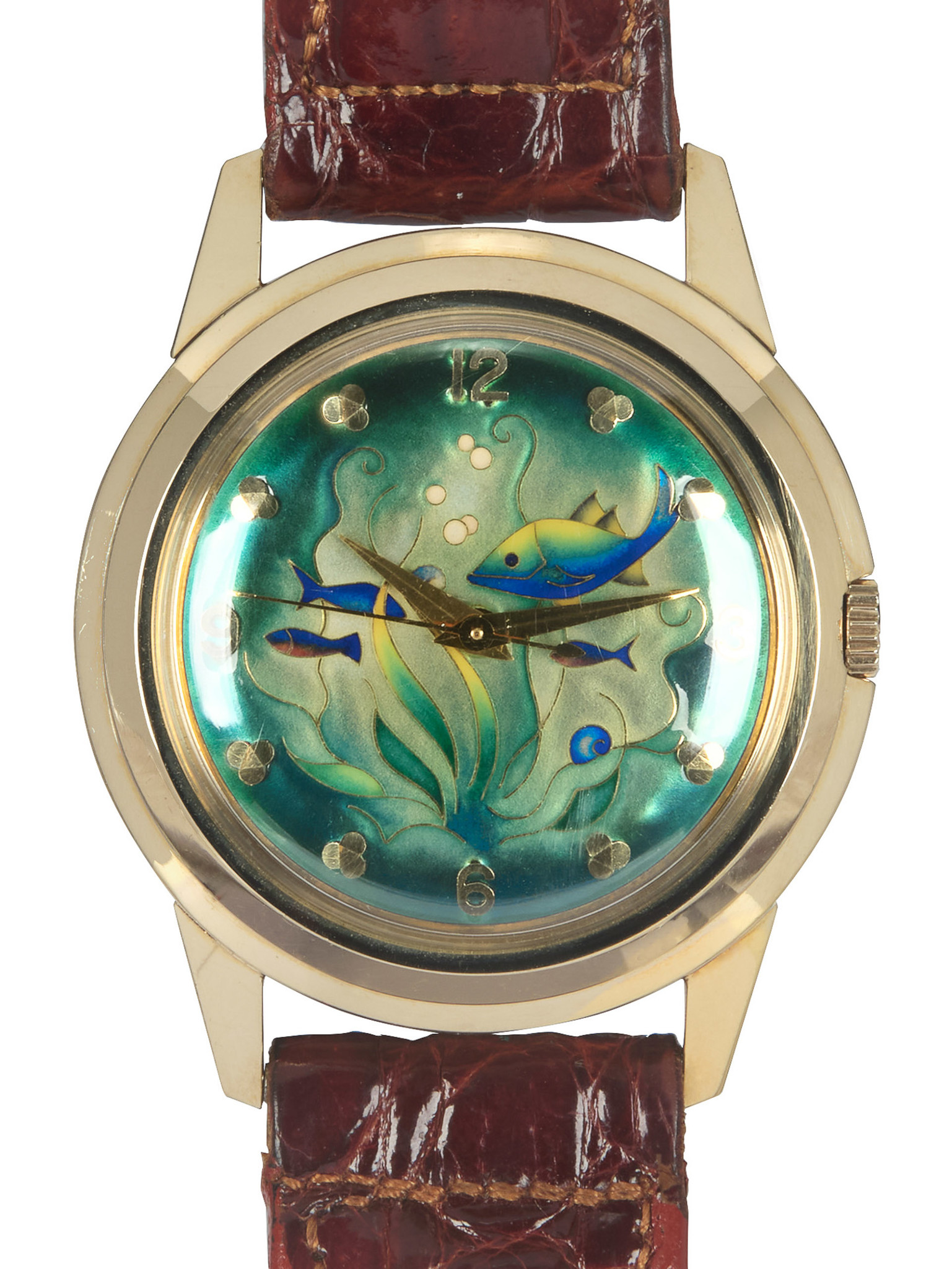 Bulova cloisonné enamel fish dial by Marguerite Koch - WRIST ICONS