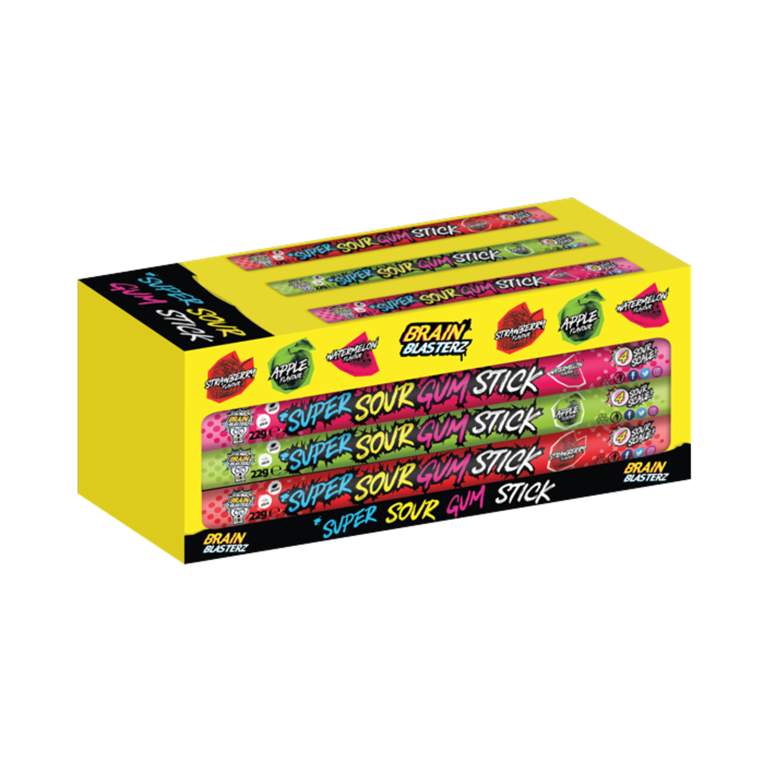 Brain Blasterz Sour Gum Assorted 22g - Kellys Expat Shopping