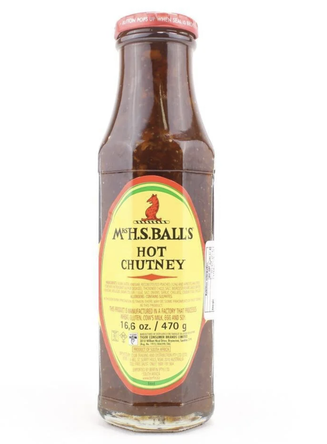 Mrs Ball's Chutney Hot 470g | South African - Kellys Expat Shopping