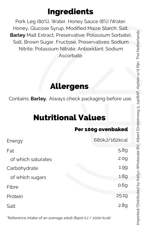 Gammon with a Honey Glaze 600g - Kellys Expat Shopping
