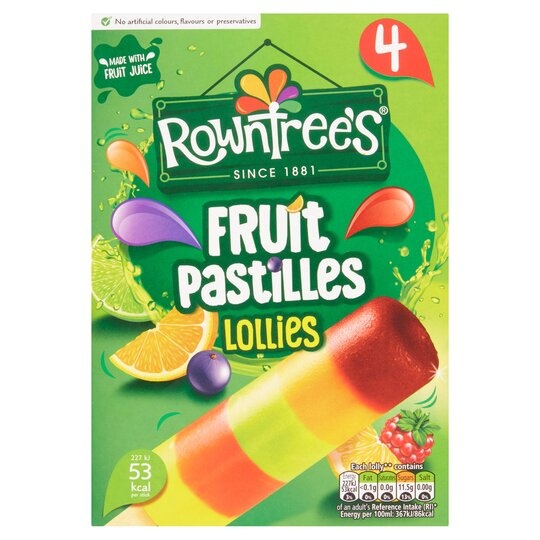 Rowntree's Fruit Pastilles Ice Lollies 4pk - Kellys Expat Shopping