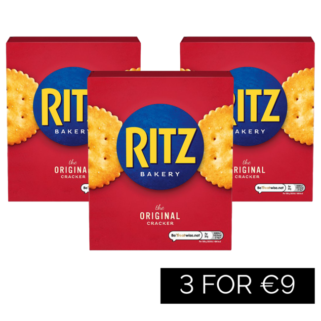 Ritz 3 FOR €9 - Ritz Crackers 150g - Kellys Expat Shopping