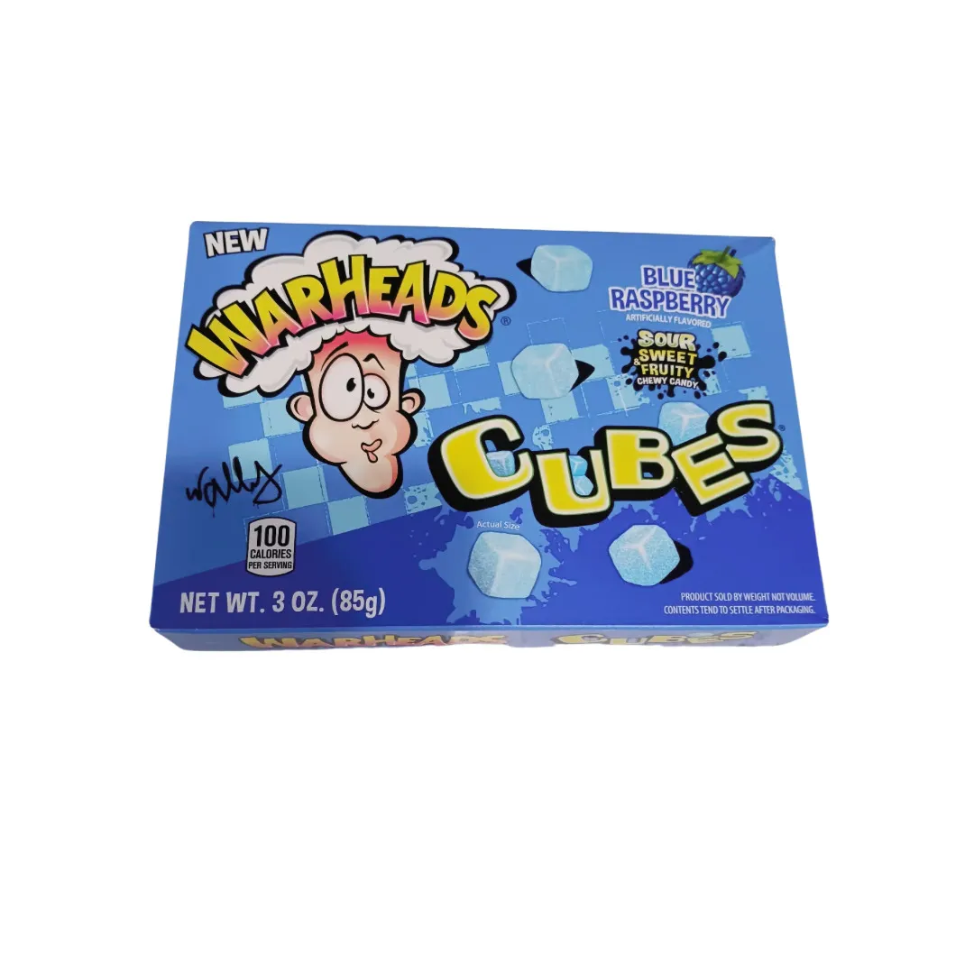 Warheads Blue Raspberry Cubes Theatre 85g - Kellys Expat Shopping