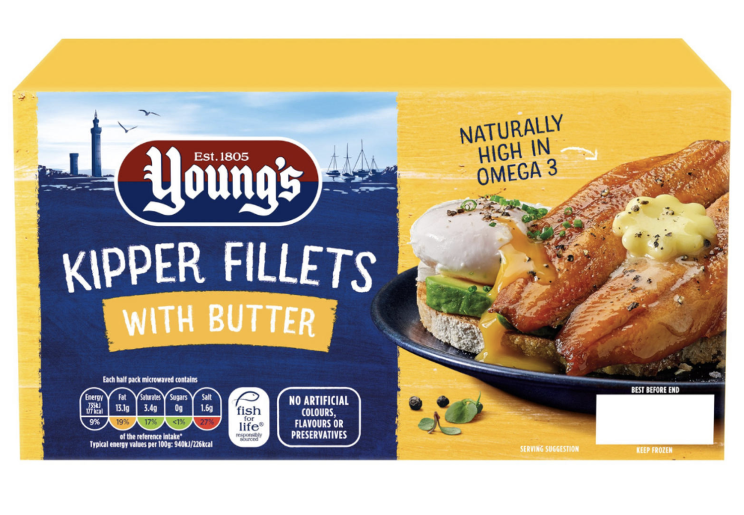 Young's Kipper Fillets with Butter 170g | Frozen Selection - Kellys ...