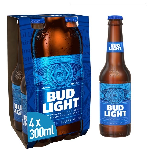 Bud Light 4PK (4x300ml) ABV: 3,5% - Kellys Expat Shopping