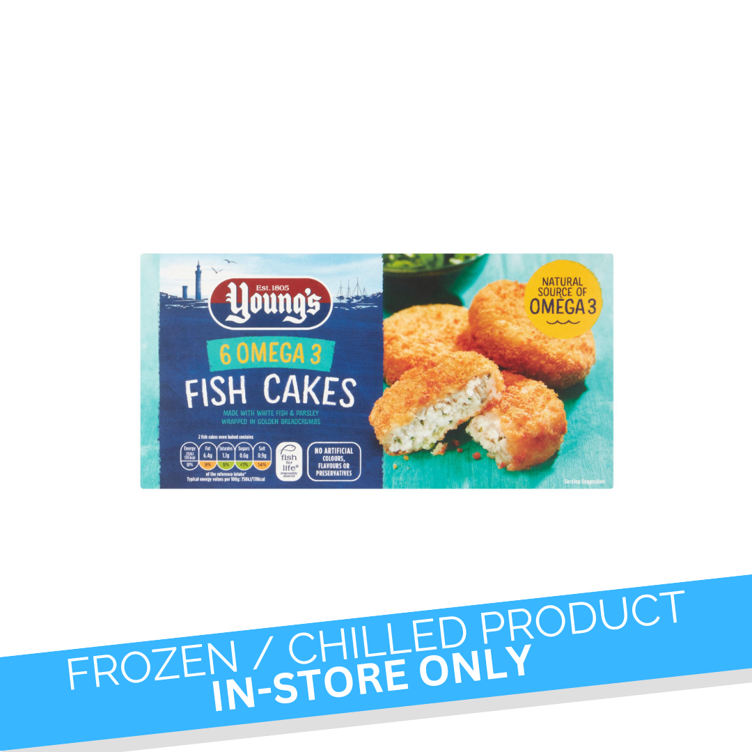 Young's 6 Omega 3 Fish Cakes 300g | Bevroren Selectie - Kellys Expat ...