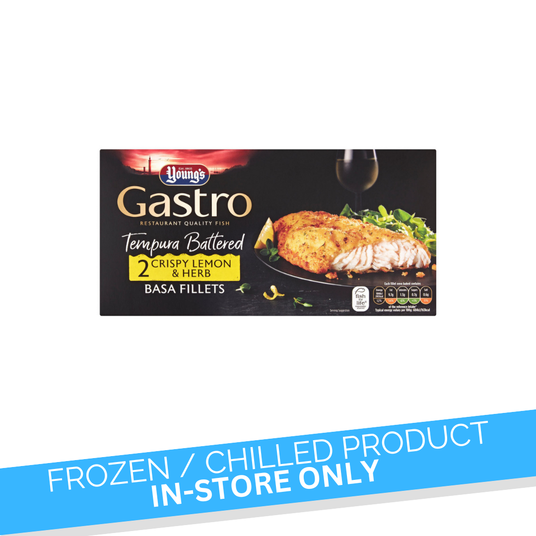 Young's Gastro Tempura Battered 2 Lemon & Herb Basa Fillets 310g ...