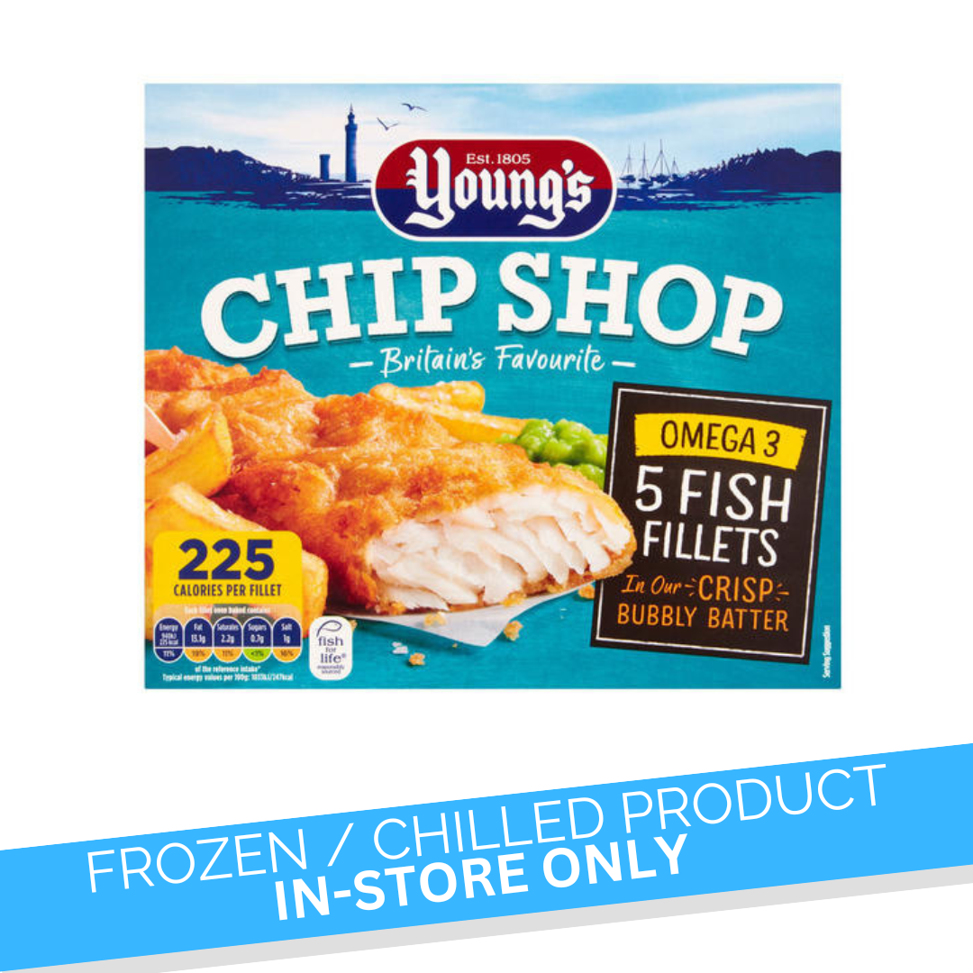 Young's Chip Shop 5 Omega 3 Fish Fillets 500g - Kellys Expat Shopping