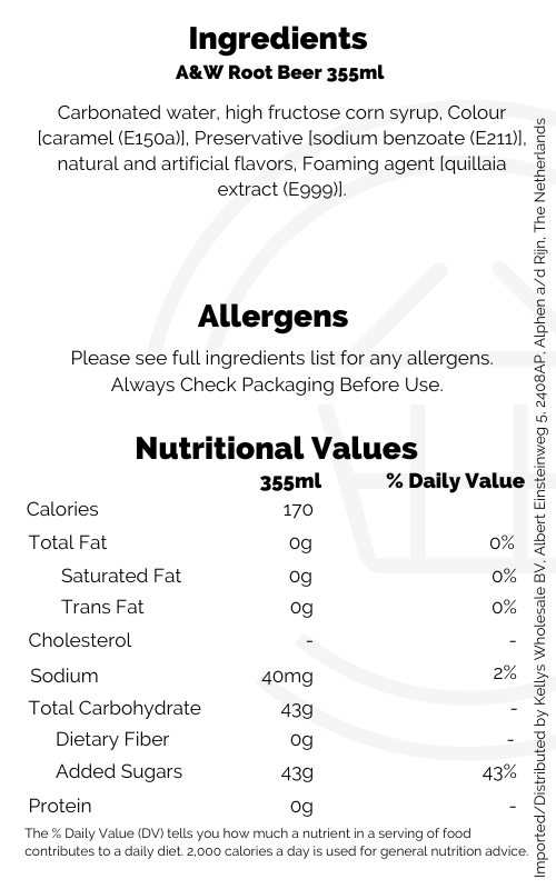 A&W Root Beer 12 pack - Kellys Expat Shopping