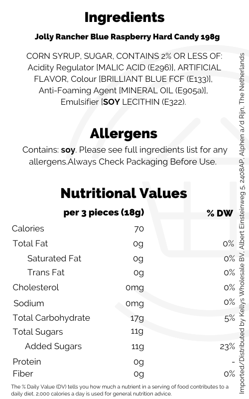 Jolly Rancher Blue Raspberry Hard Candy 198g - Kellys Expat Shopping