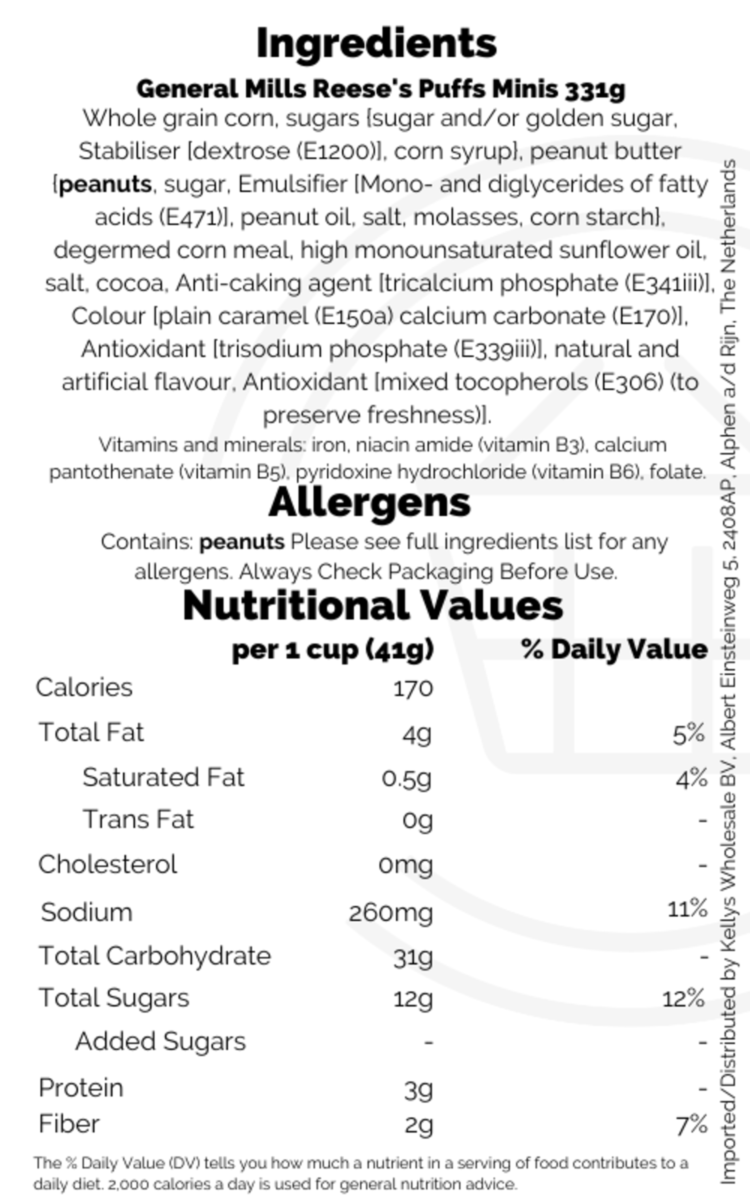 Reeses Puffs Nutrition Facts