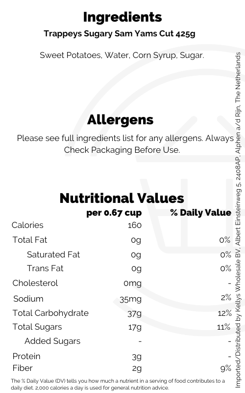 Trappey's Sugary Sam Golden Cut Yams - Kellys Expat Shopping