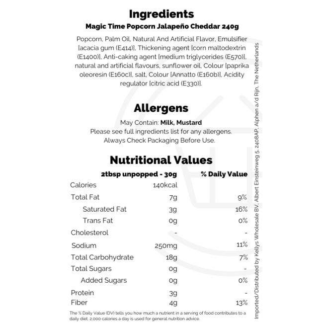 Magic Time Jalapeno Cheddar Popcorn 3pk 240g - Kellys Expat Shopping