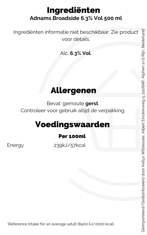 Adnam's Broadside 500ml | British Ciders & Beer buy Netherlands ...
