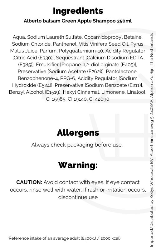 Alberto Balsam Green Apple Shampoo | British Health & Beauty - Kellys ...