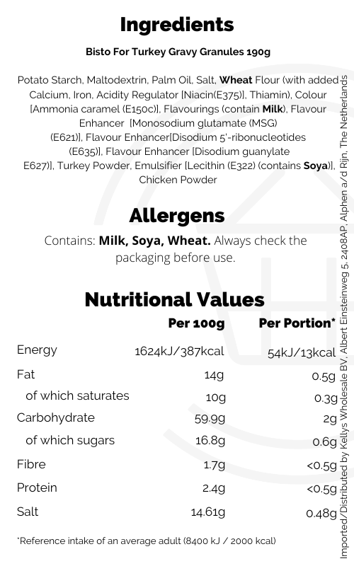 Bisto | For Turkey Gravy Granules 170g | British Cooking Ingredients ...