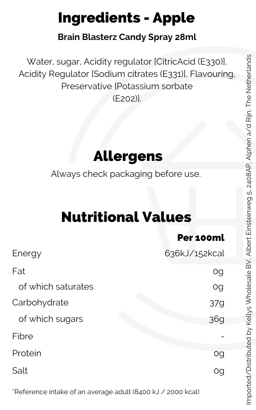 Brain Blasterz Candy Spray 28ml - Kellys Expat Shopping