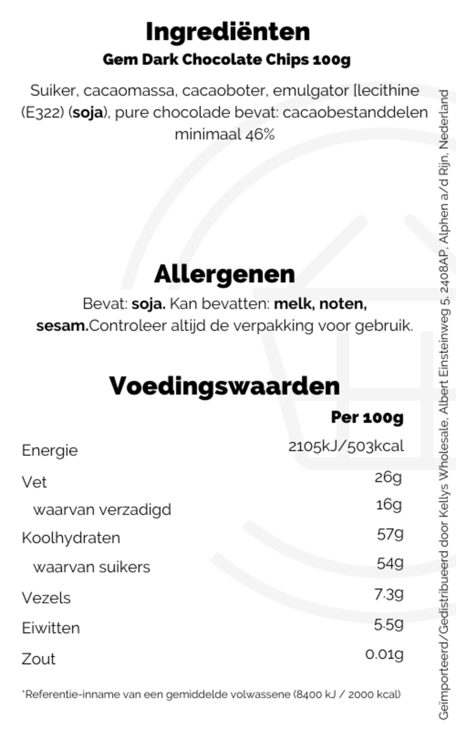 Gem Dark Chocolate Chips 100g - Kellys Expat Shopping