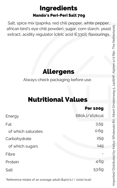 Nando's Peri-Peri Salt 70g | Nandos Piri Piri | Rubs Marinades Saus ...