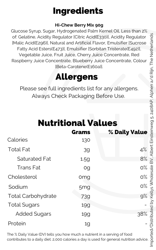 Hi-Chew Berry Mix bag 90g | American Candy online - Kellys Expat Shopping