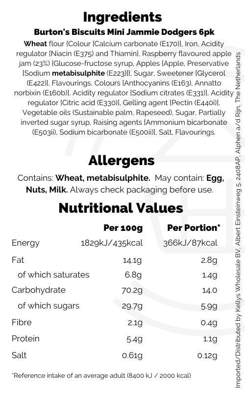 Burton's Biscuits Mini Jammie Dodgers 6pk - Kellys Expat Shopping