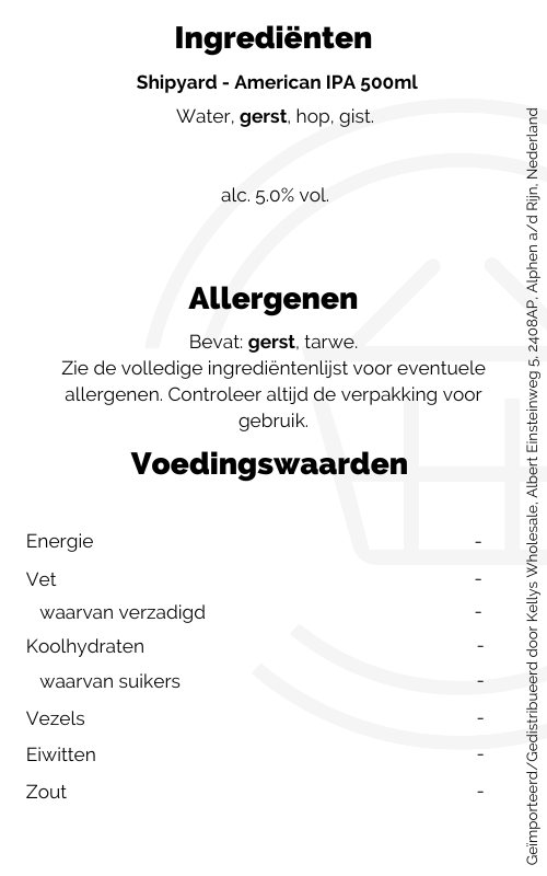 Shipyard American IPA 500ml | English & American Beer - Kellys Expat ...
